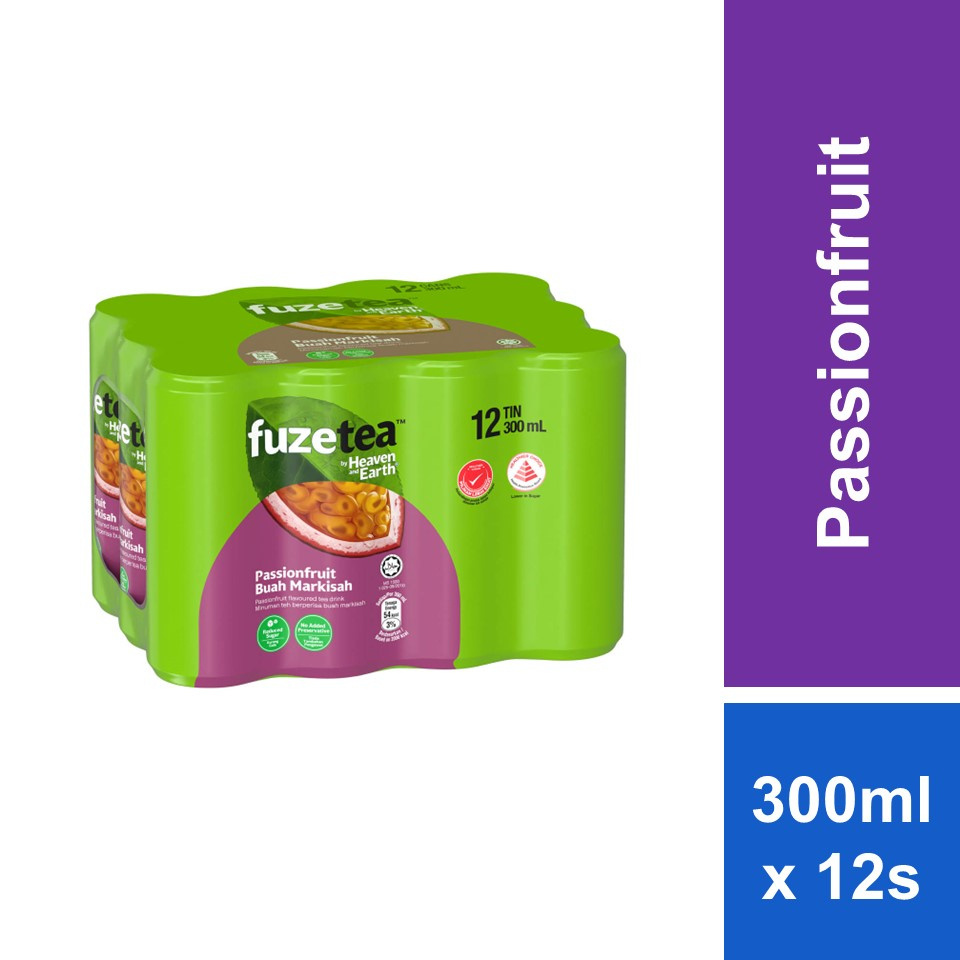 Fuze Tea By Heaven and Earth Ice Passion Fruit Tea 300ML x 12s | Shopee ...