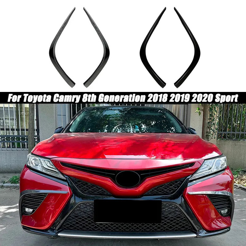 Gloss Black Car Front Bumper Light Frames Spoiler Trim Racing Grille ...