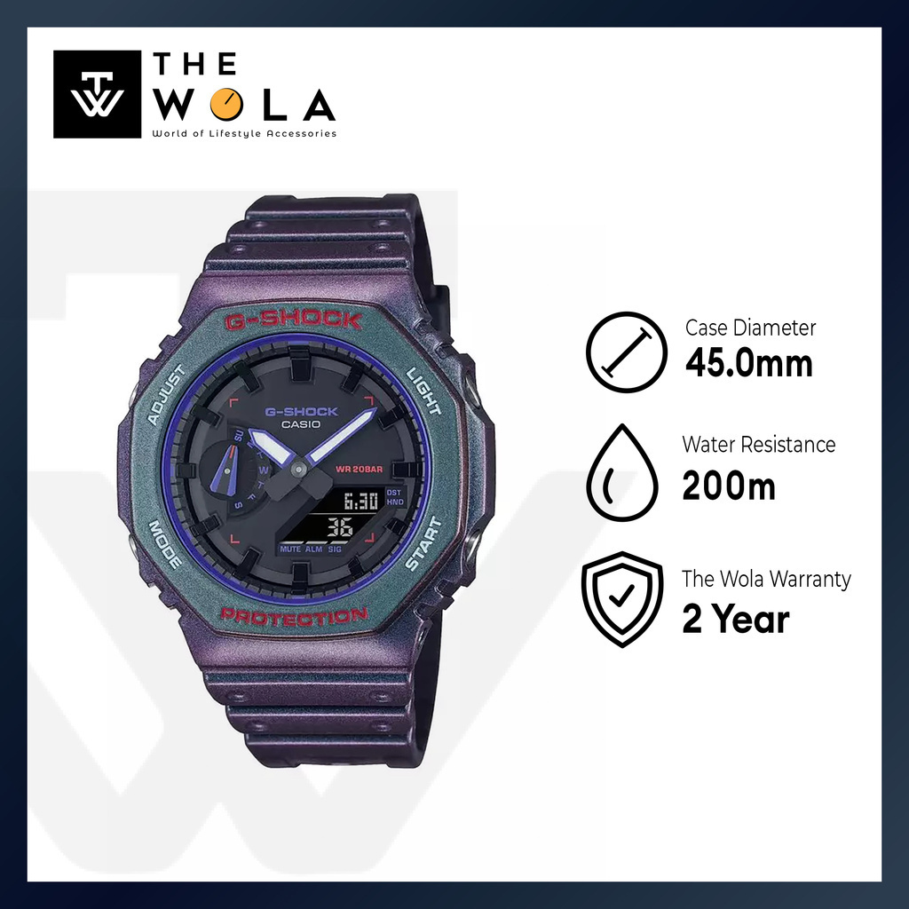 Casio G-Shock Men's Analog Digital Sport Watch GA-2100AH-6A Purple ...