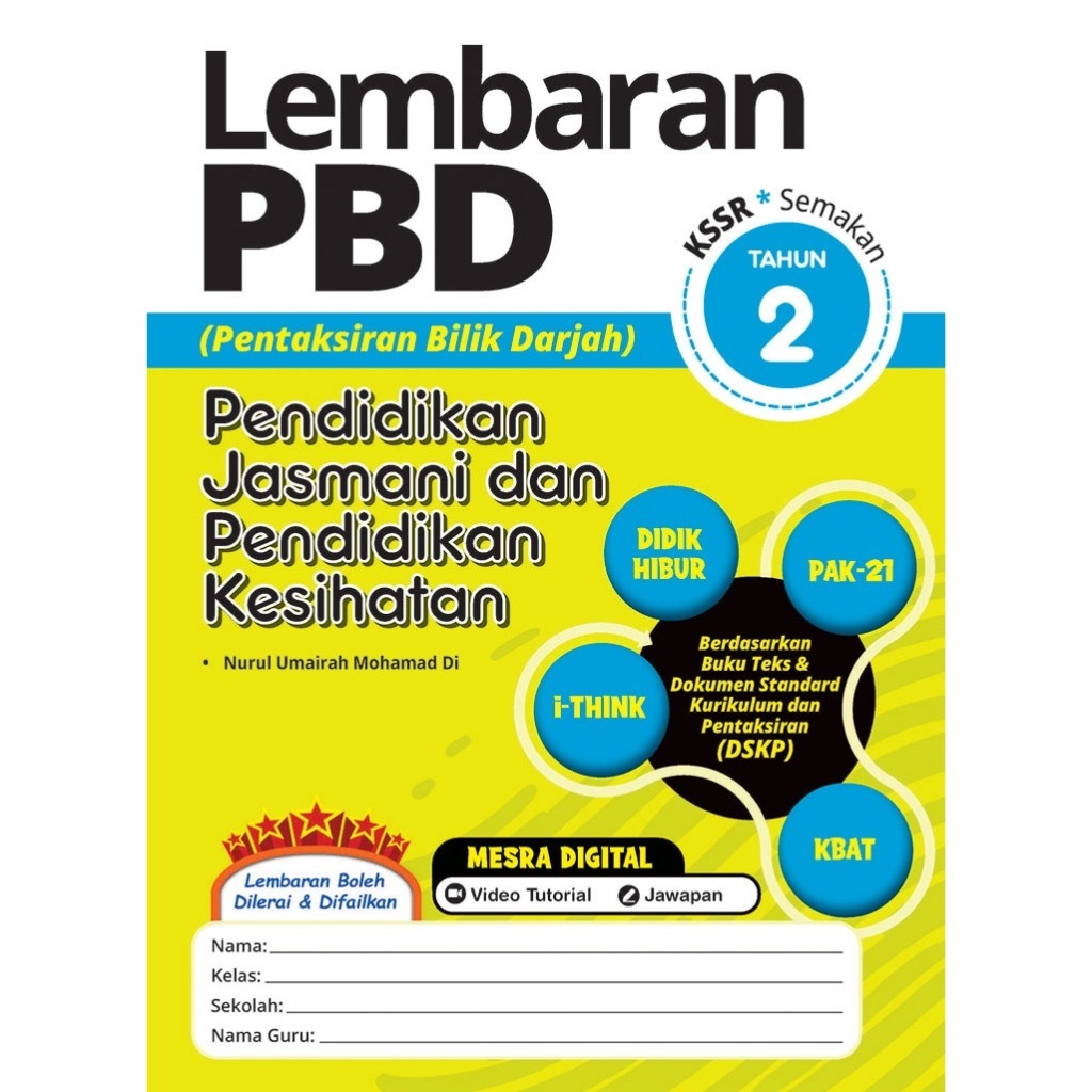 Ilmu Bakti 2024: Lembaran PBD: Pendidikan Jasmani Dan Kesihatan Tahun 2 9786294730984 | Shopee ...
