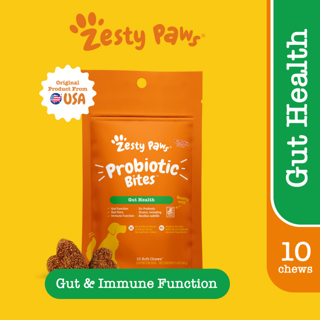 Zesty Paws Probiotic Bites for Dogs Gut Health [Pumpkin Flavor] (10/20 ...