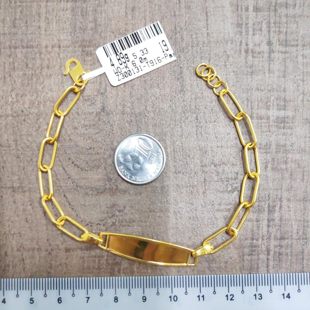 Emas916, R. Tangan 0.6cm+ Papar Hollow Mid Lzr Laser L9.0 Kt 300131 P369 20 | Shopee Malaysia