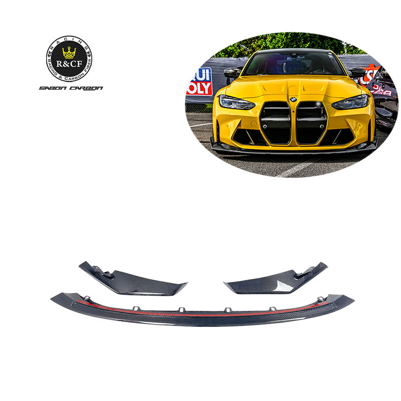 Customization 3-PC G80 M3 CSL style Carbon Fiber Front Lip Spoiler For ...