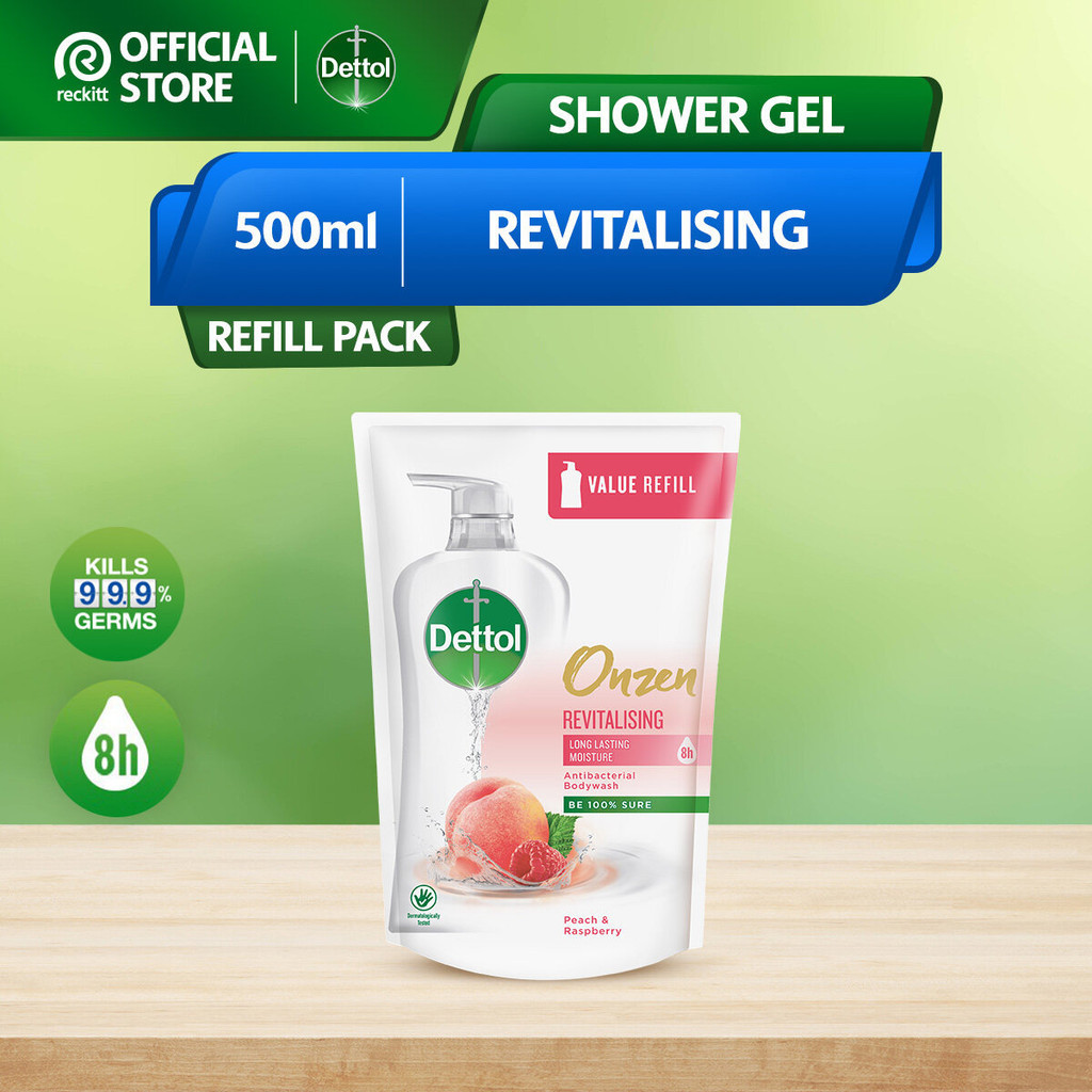Dettol Onzen Shower Gel/Antibacterial Body Wash Onzen Refill Pouch 500ml (Revitalising) | Shopee ...