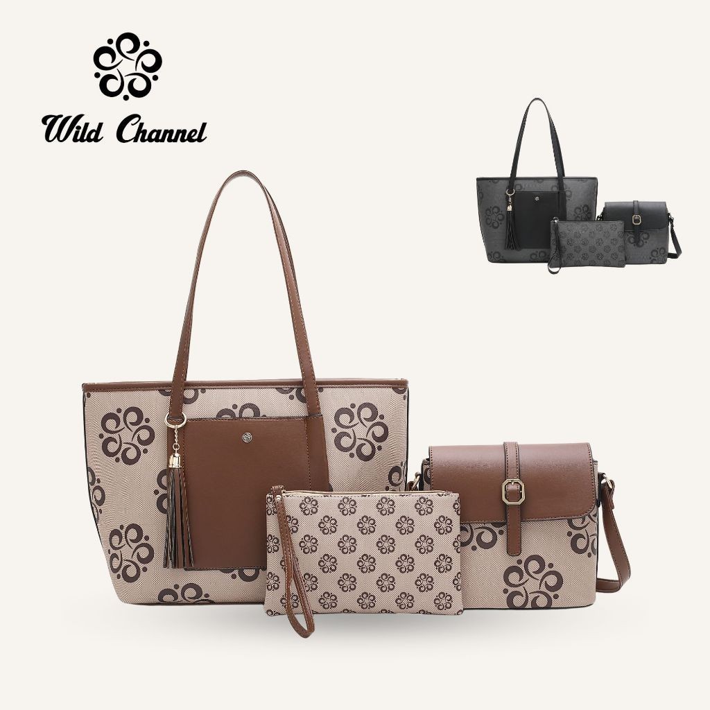 WILD CHANNEL Ladies 3 in 1 Set Bag NEX 1328 Multi Color | Shopee Malaysia