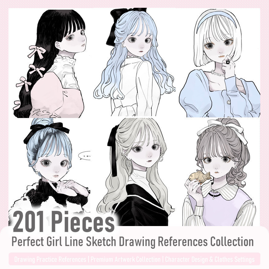 🔥 Drawing References Illustration - Perfect Girl Line Sketch References ...