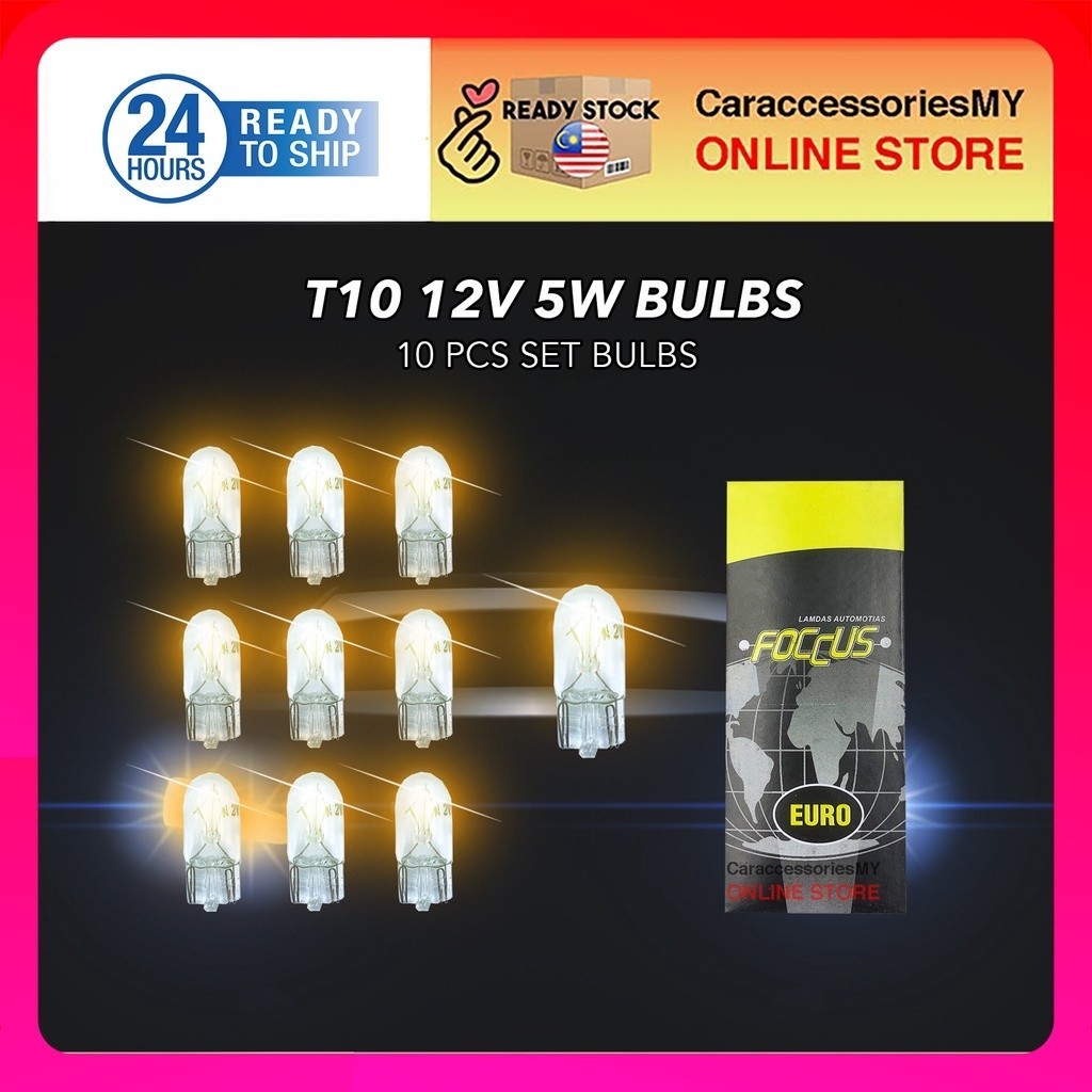 T10 12V 5W (501) Capless Automotive Bulb 10pcs car dome light front ...