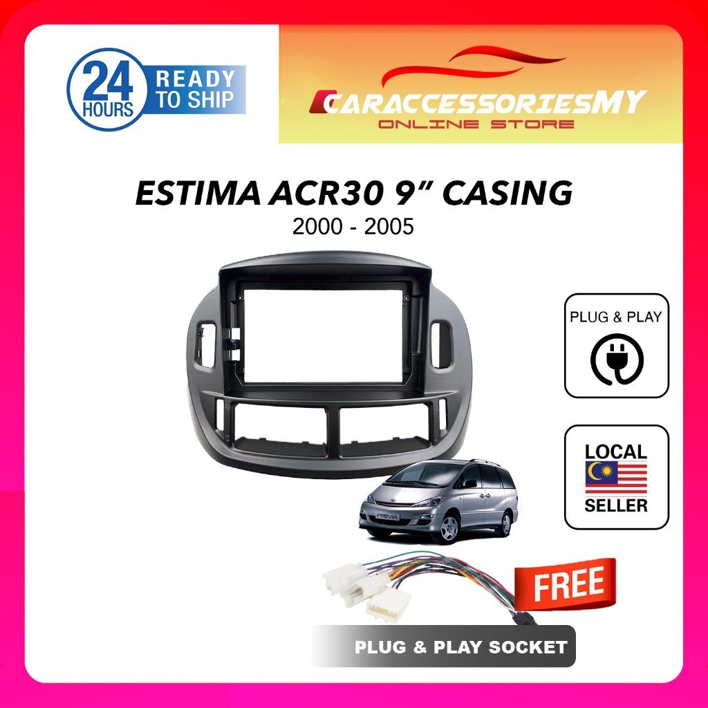 Toyota Estima Acr30 9 inch car android player casing with socket plug ...