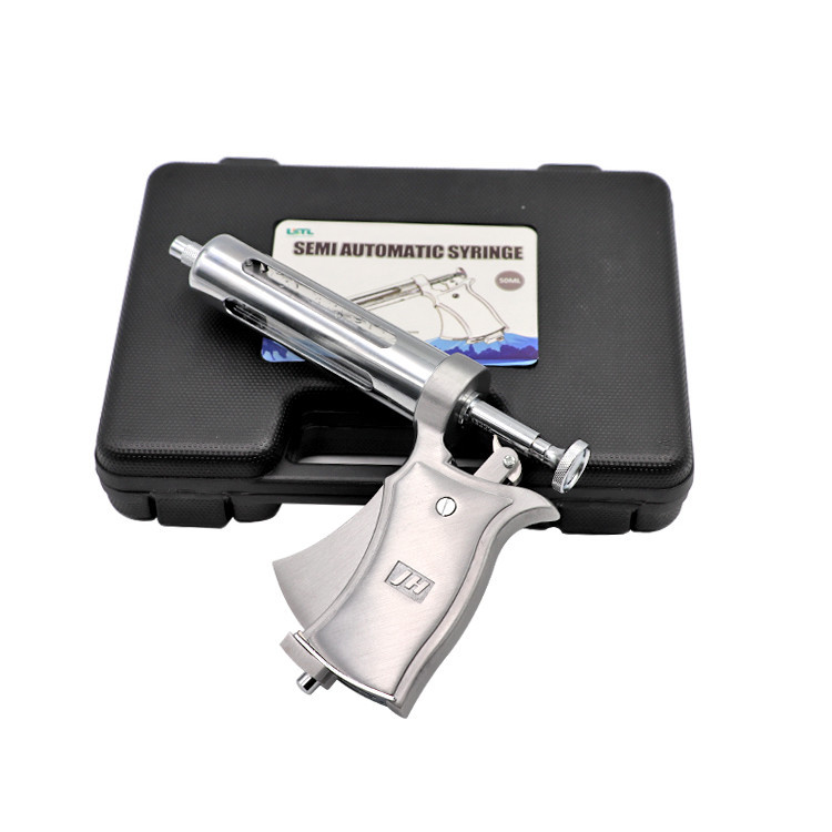 Semi Automatic 50ml Veterinary Continuous Adjustable Metal Pistol Syringe Animal Vaccine ...