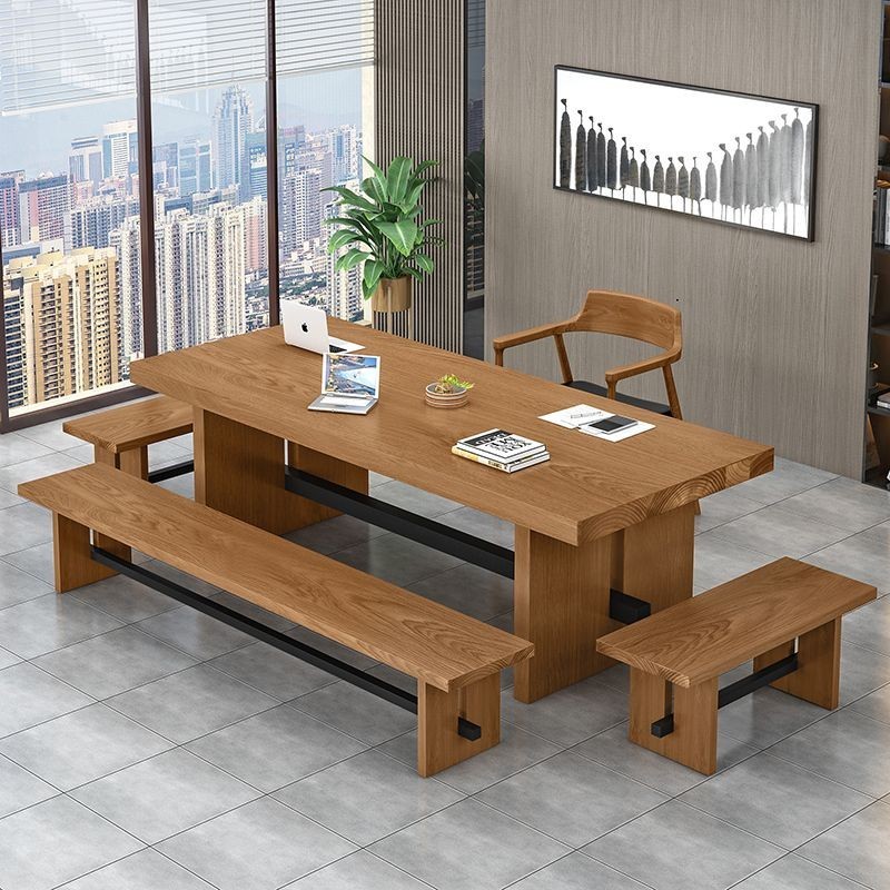 Loft Industrial Style Solid Wood Dining Table Retro Iron Art Desk ...