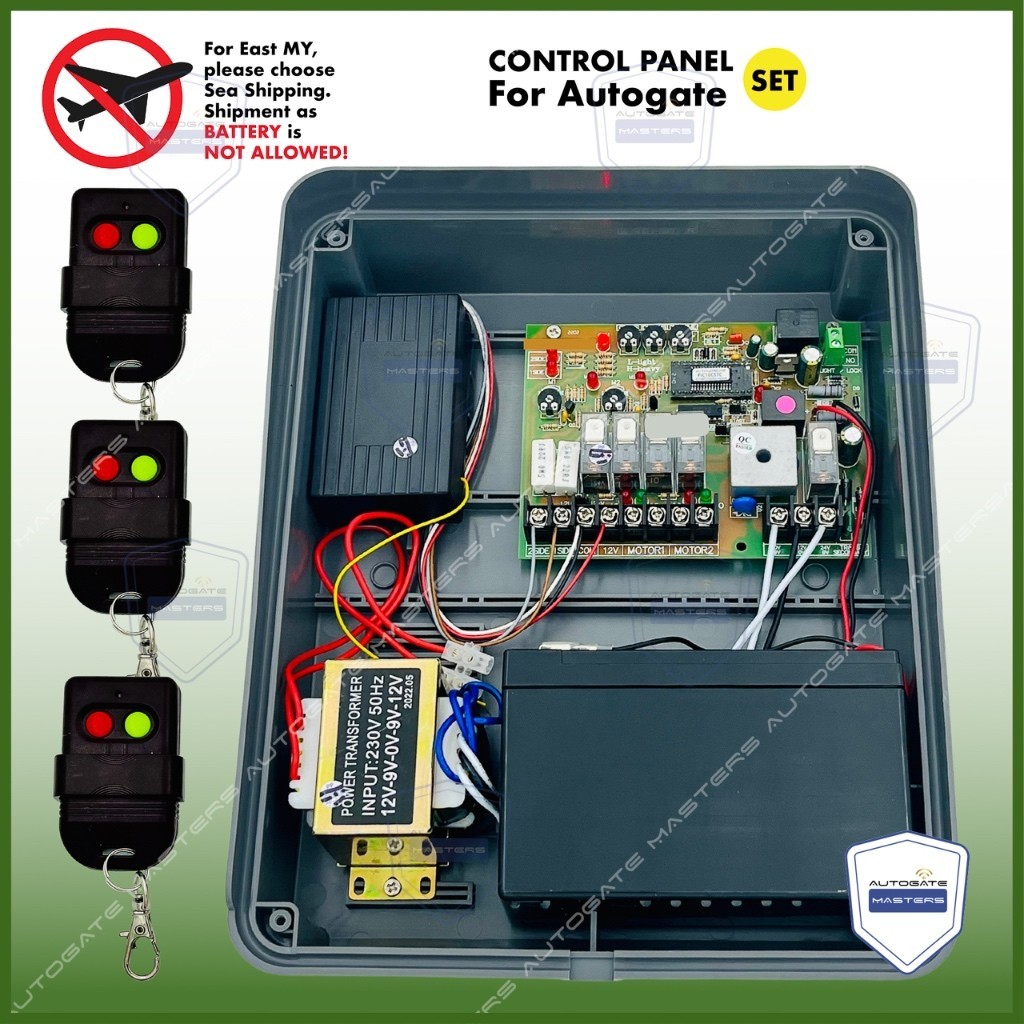 Autogate Control Panel Set with 3x Remote 2 Channel - for Arm Motor ...