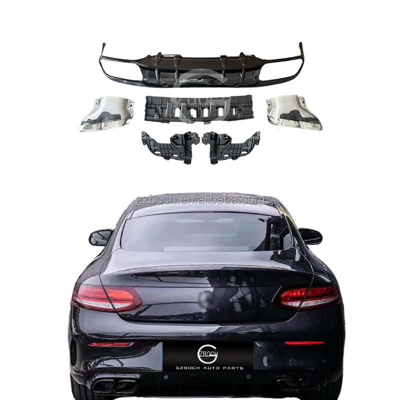 Auto car parts rear lip For Mercedes benz W205 C class upgrade C63 AMG ...