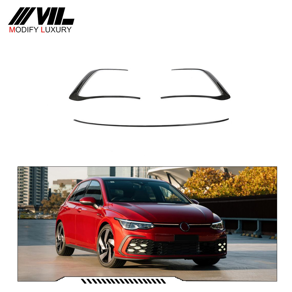 Carbon Fiber Front Bumper Canard Fins for Volkswagen Golf MK8 GTI 2021 ...