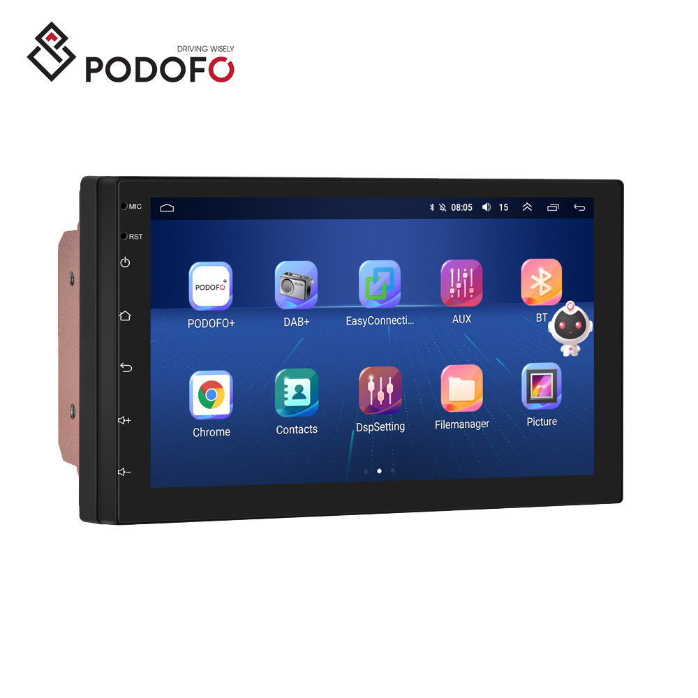 Podofo 2 Din 7 inch QLED Screen Player AI Car Carplay 8+128G Android ...