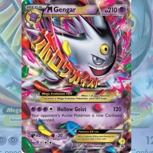 Mega ex M Gengar EX #XY166 tcg ptcg pokemon card free top loader and ...