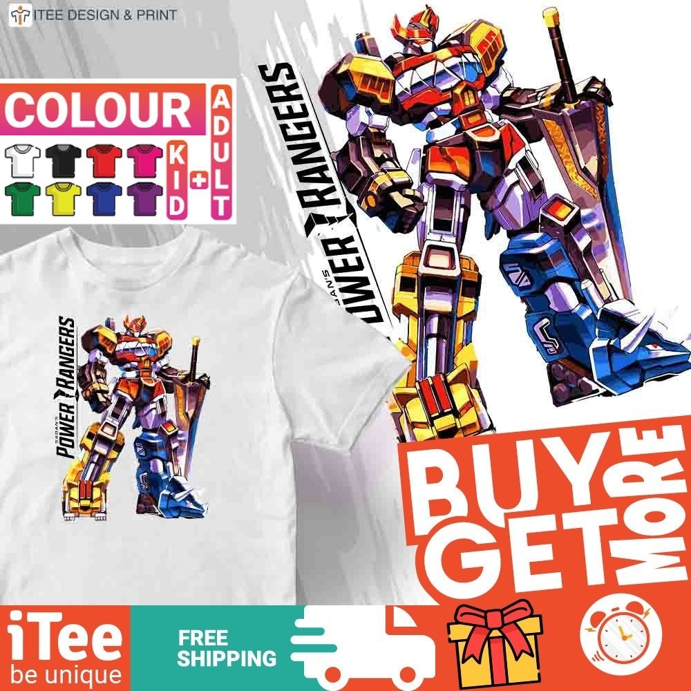 Hasbro Megazord Power Rangers Giant Robot Baju Budak Lelaki Boy Shirts ...