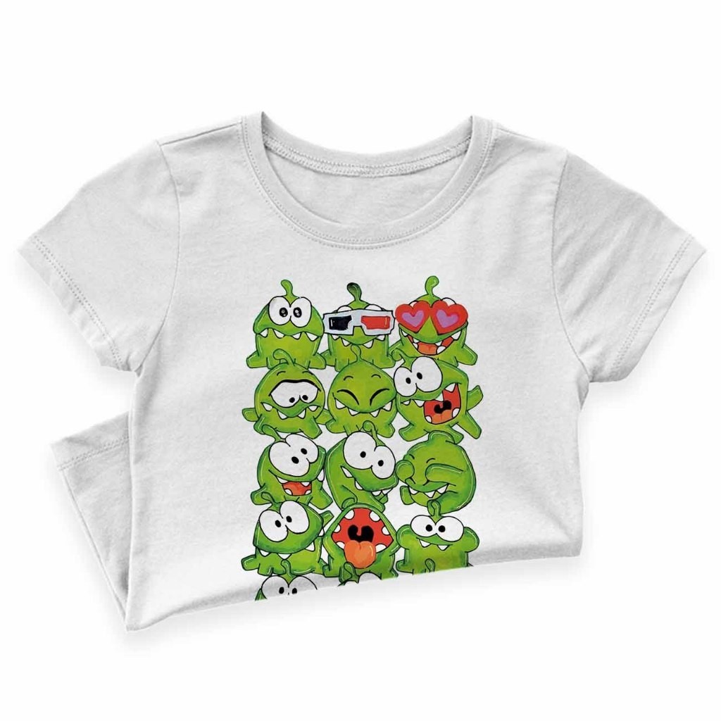 Cute Om Nom Game Cartoon Anime Boy Girl Unisex T Shirt Baju Viral ...