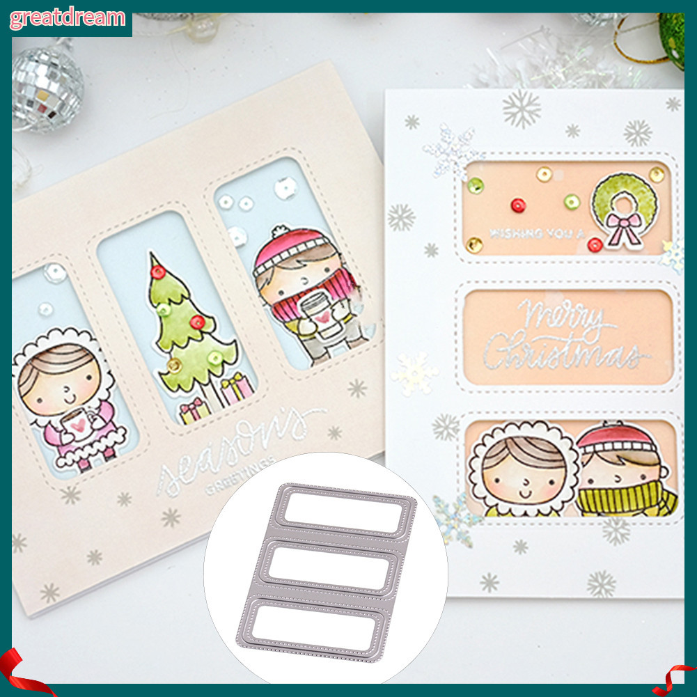 Card Border Frame Embossing Cutting Die DIY Stencil Scrapbook Tool Mold ...