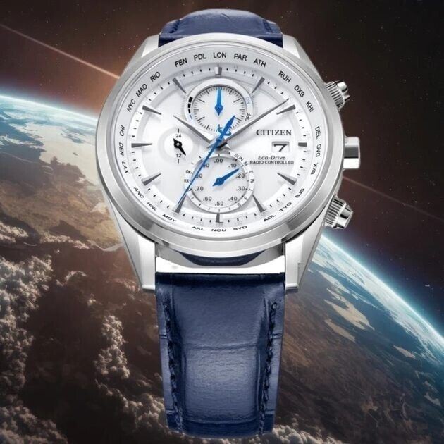 Citizen AT8260-18A Eco-Drive Radio Controlled Blue Perpetual Calendar ...