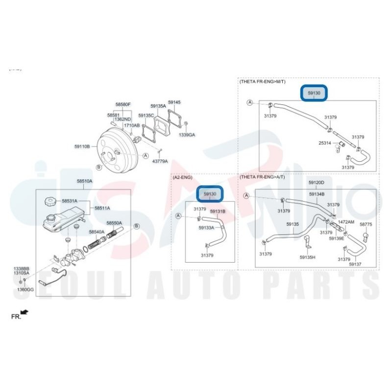 BRAKE BOOSTER - HOSE = Hyundai Starex 2.5-DSL (2006-2021) #591304H900 ...