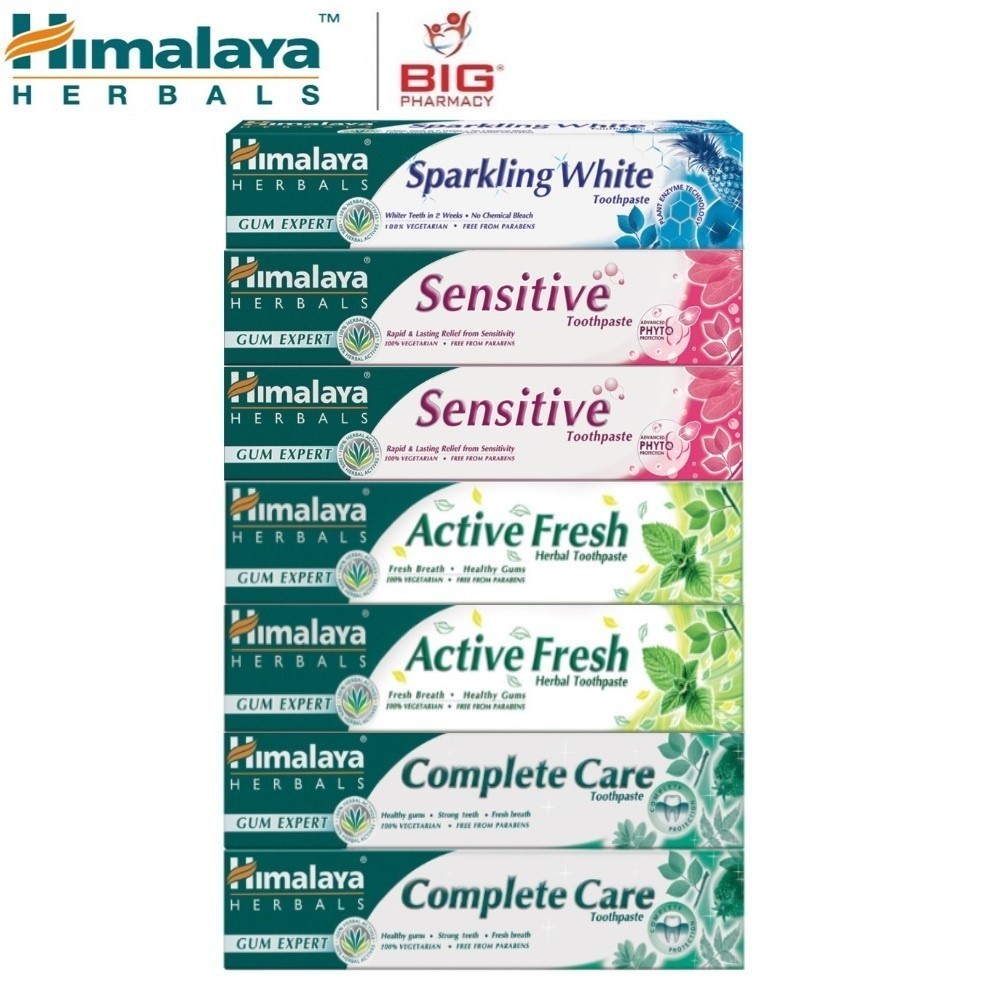 Himalaya Complete Care/ Active Fresh Herbal/ Sensitive/ Sparling White ...