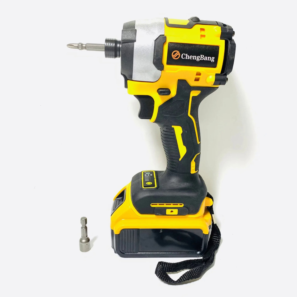 Yellow High Power Screw drivers 300N.M Cordless Impact Drill Brushless ...