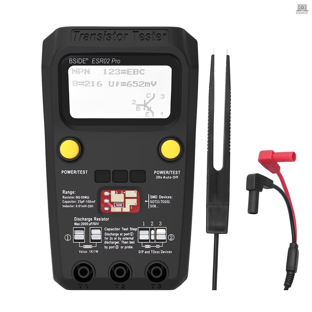 BSIDE ESR02 Pro Transistor Tester Multifunctional Digital Tester Diode ...