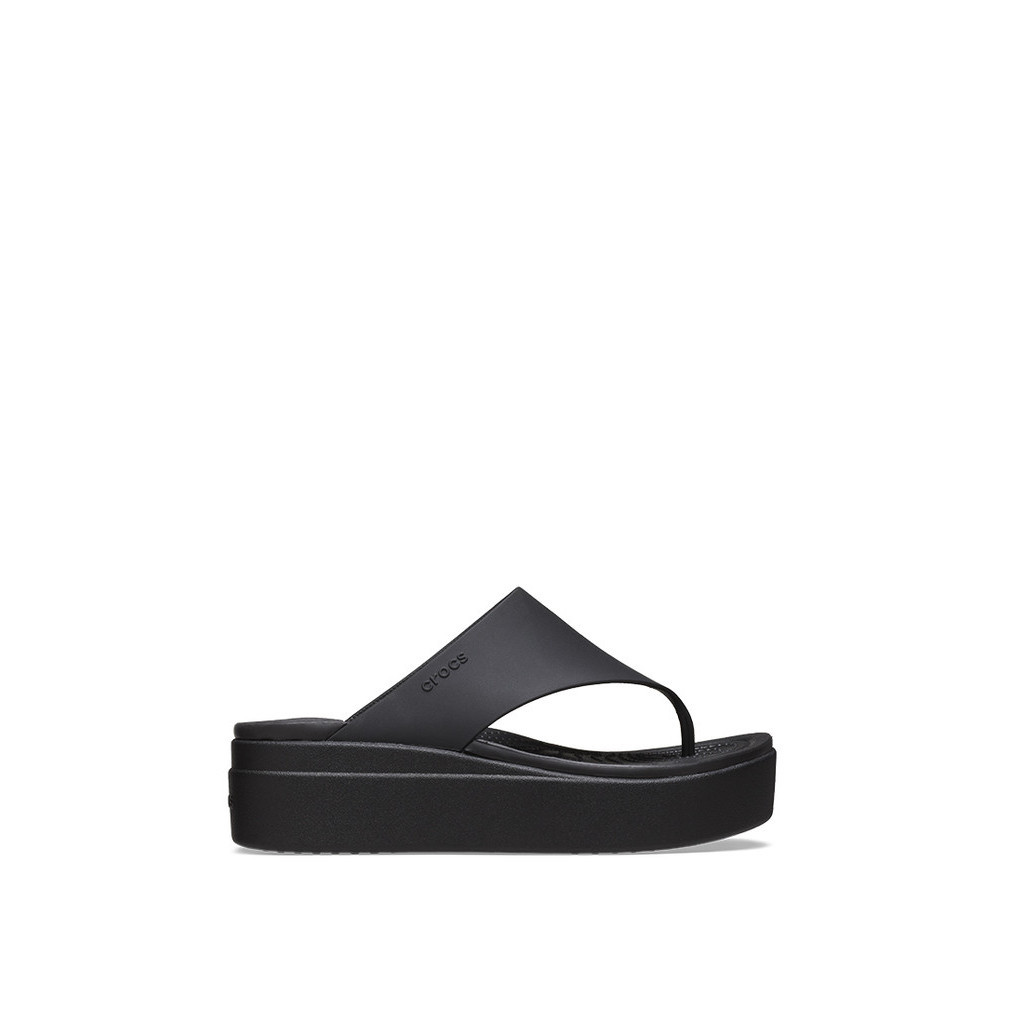 Crocs - Brooklyn Platform Flip Sandals (Female - Black) | Shopee Malaysia