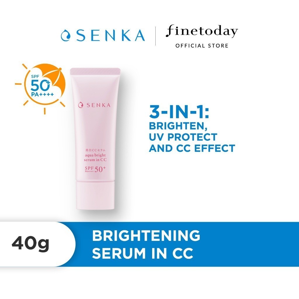 SENKA Aqua Bright Serum in CC SPF 50+ 40g (brightening serum, cc cream ...