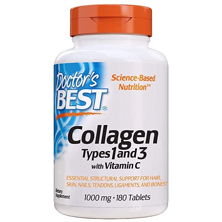 Doctor's Best Collagen Types 1 and 3 with Peptan and Vitamin C, 1,000 ...