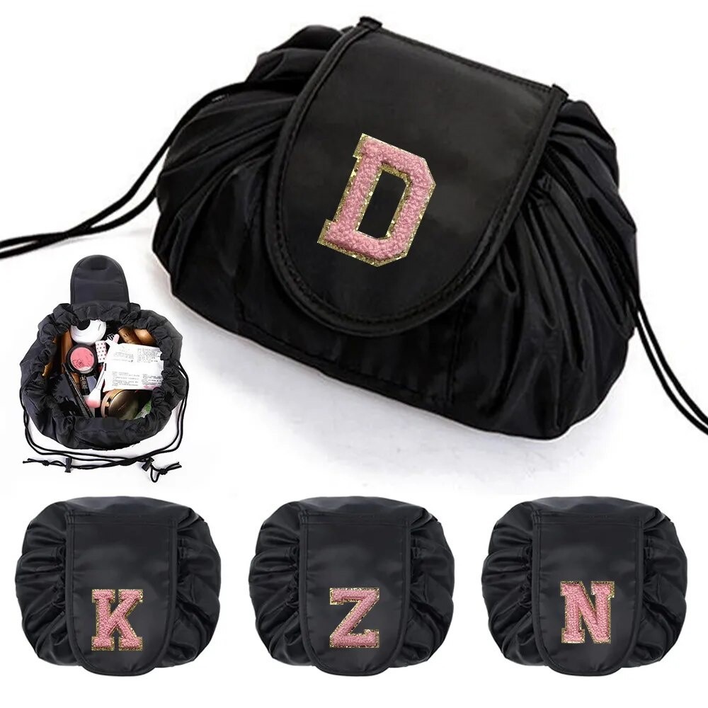 Women Drawstring Cosmetic Bag Travel Storage Makeup Bag Organizer ...