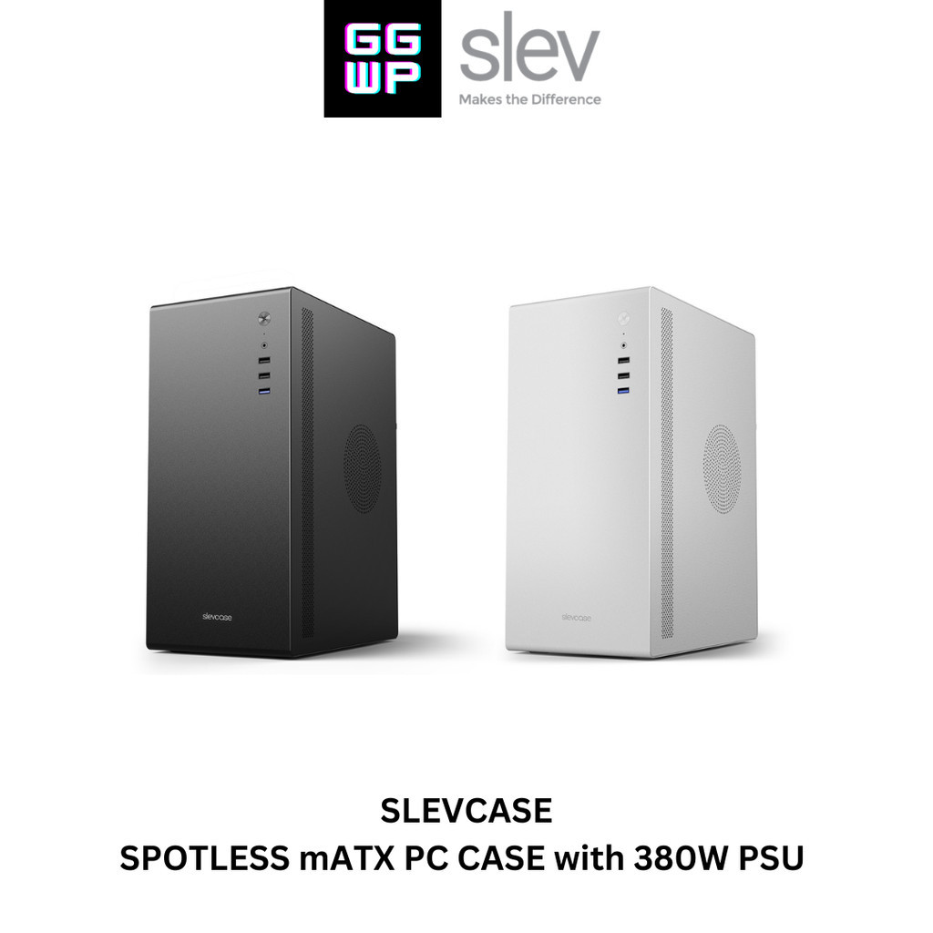 SLEVCASE SPOTLESS mATX Micro ATX Casing with 380W Power Supply PSU ...