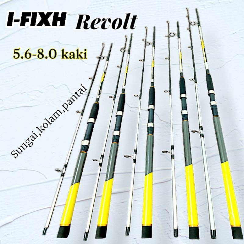 Rod.Spinning 7kaki 8kaki fishing rod i-FiXH REVOLT joran pancing medium ...