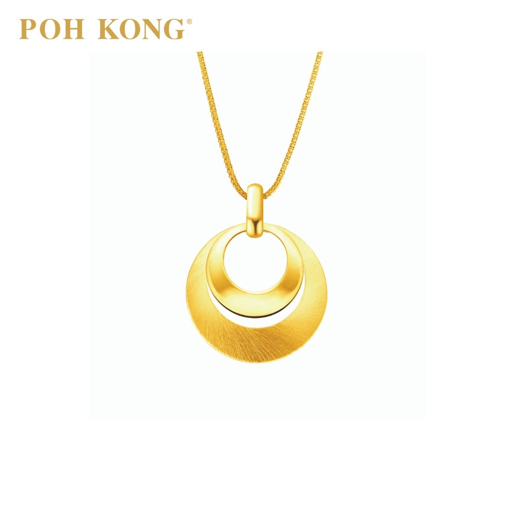 POH KONG 916/22K Gold Tranz Classic Double Hoop Pendant | Shopee Malaysia