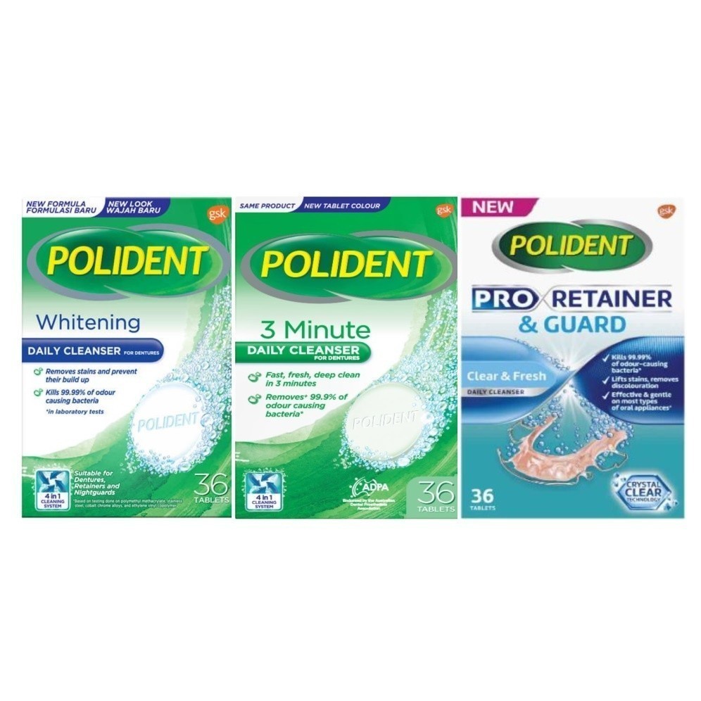 Polident Pro-Retainer/ 3Min/ Whitening Cleansing 36S | Shopee Malaysia
