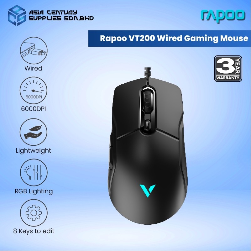 Rapoo VT200 IR Optical Gaming Mouse Black / Rapoo Optical Gaming Mouse / Gaming Mouse / Rapoo ...