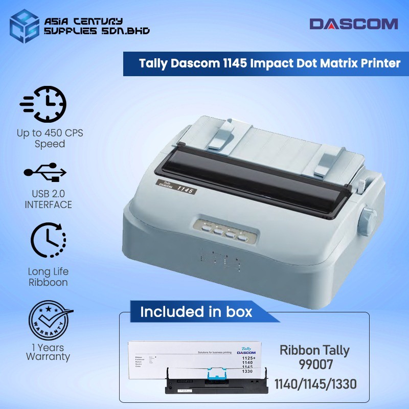 Tally Dascom 1145 80-Column Impact Dot-Matrix Printer / Tally Dascom Dot Matrix Printer / 1 Year ...