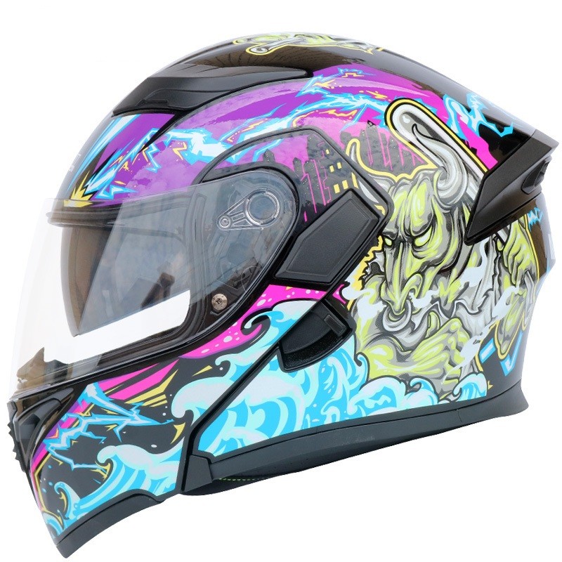 Custom beautiful cute helmet motorcycle Flip up helmet motor Dual Visor ...