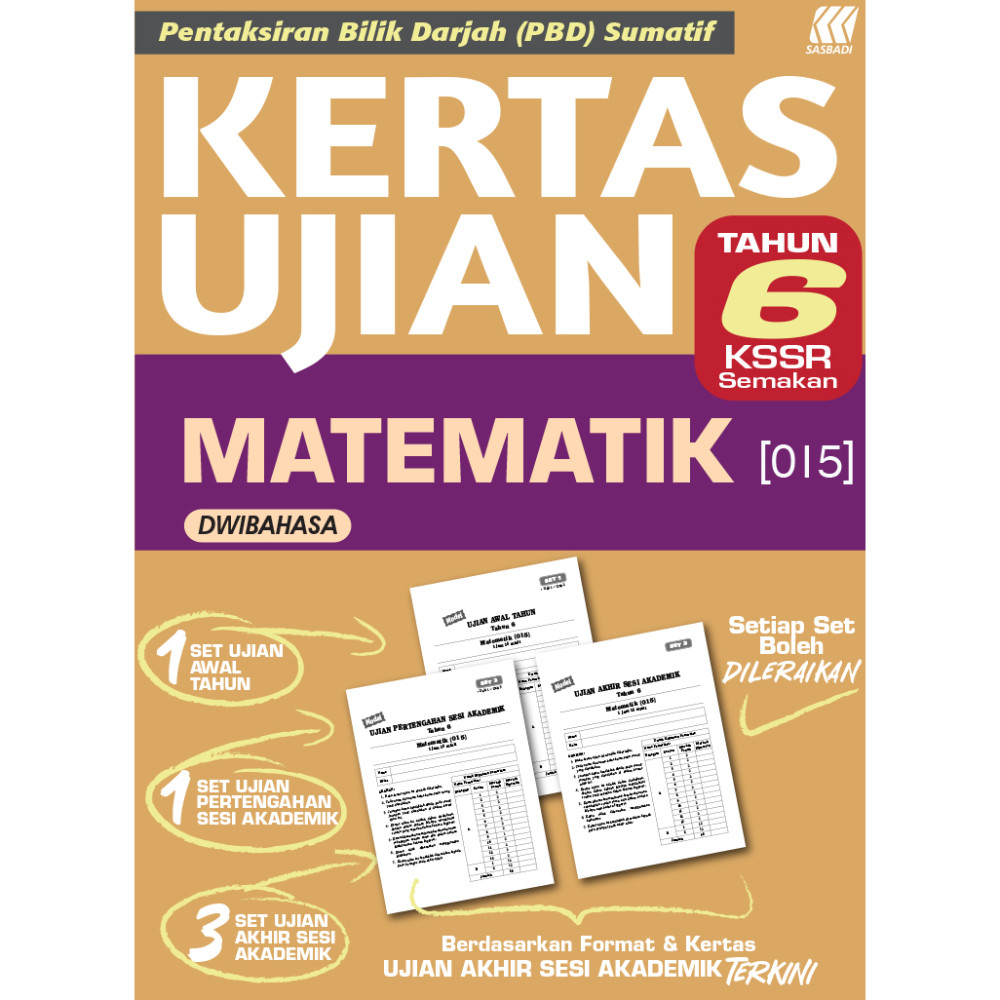 Sasbadi: Kertas Ujian: Matematik + Mathematics: Tahun + Year 6 ...