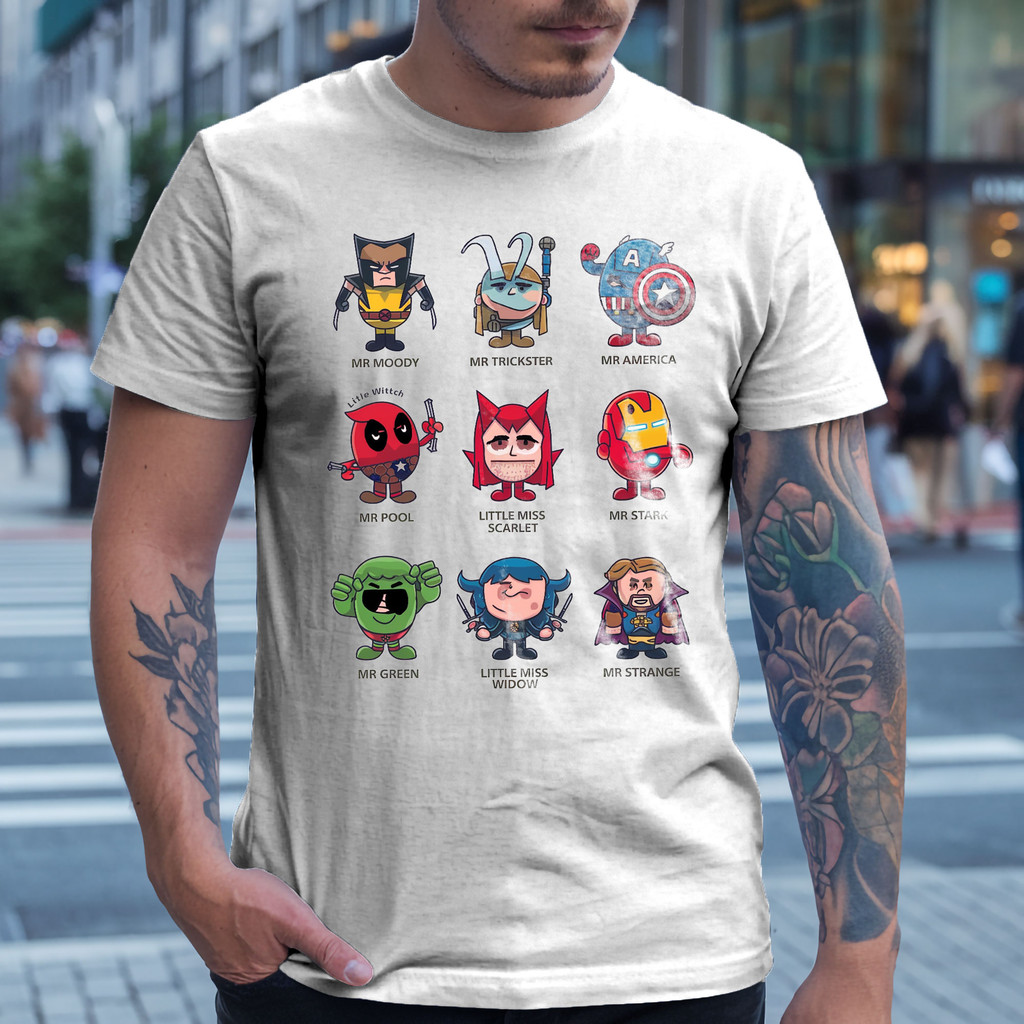 Superhero Parody Cartoon Graphic Tee - Men's Fun Comic-Inspired ...