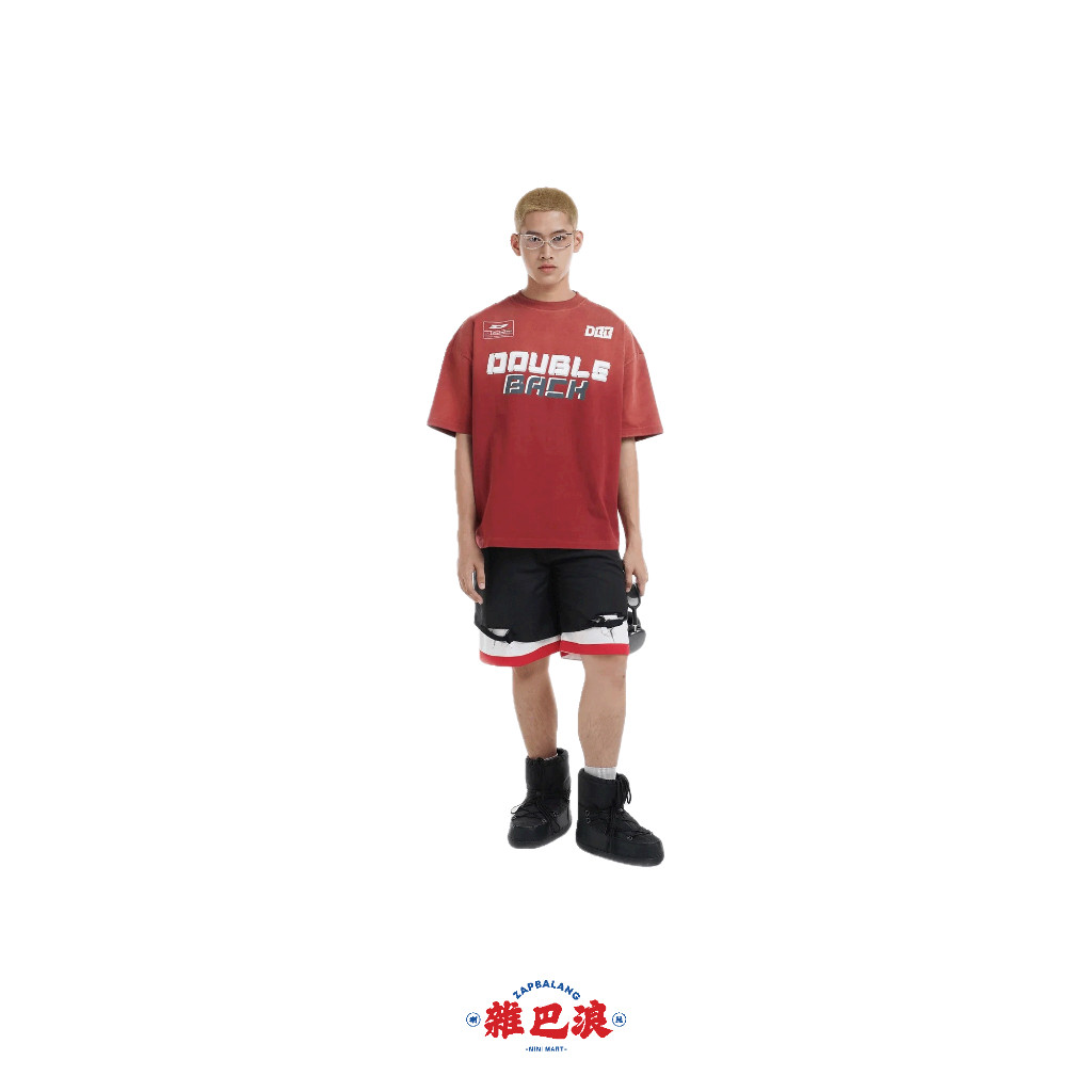 Zapbalang Mini Mart: Doubleback | Washed Sport Logo Oversize Tee (Red ...