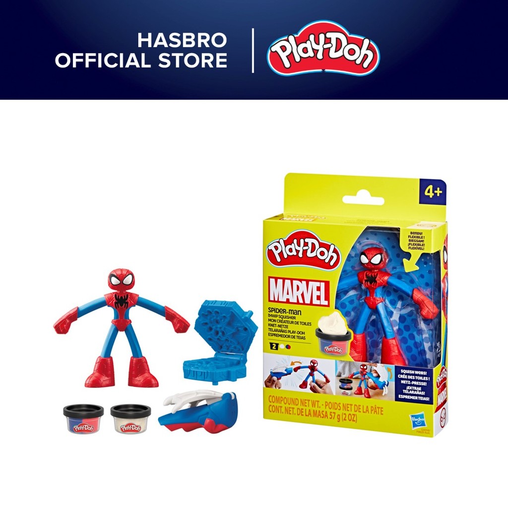 Play-Doh Marvel Spider-Man Thwip Squisher Set with Bendy Action Figure ...
