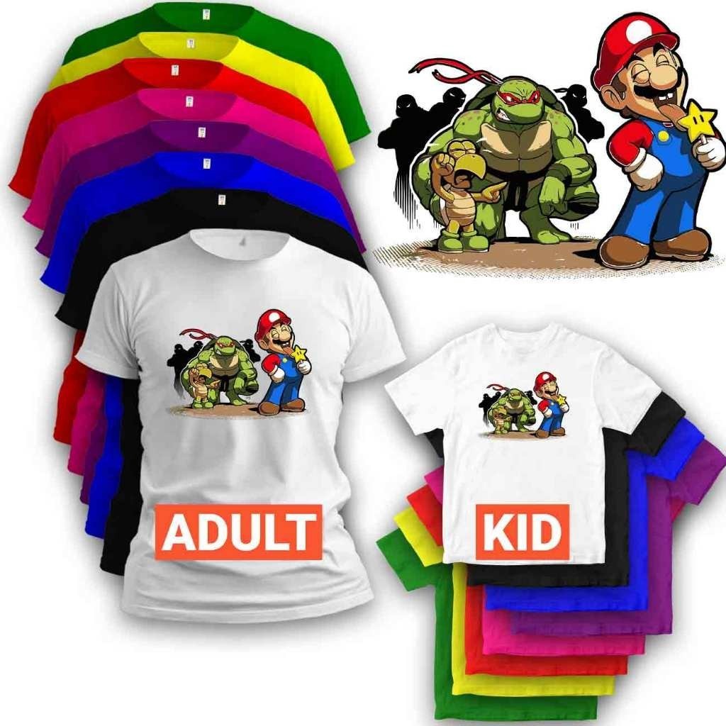 Baju Super Mario Ninja Turtles Kemeja Boy Kanak Cotton Tee Tshirt Dress ...