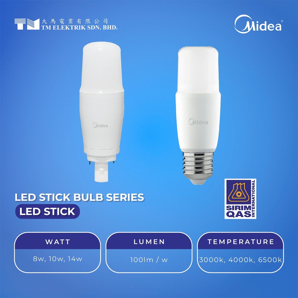 MIDEA E27 LED STICK BULB | Shopee Malaysia