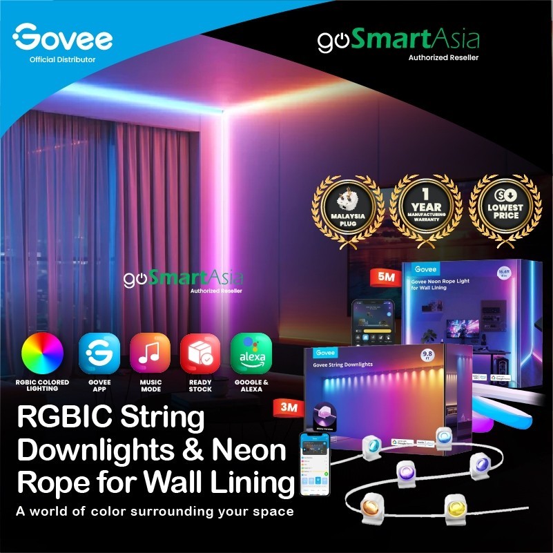 goSmart Asia Govee RGBIC String Downlights/Wall Lining Indoor Wall ...