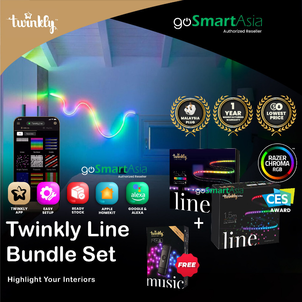 goSmart Asia [FREE MUSIC DONGLE] Twinkly Line Bundle | 1 Starter + 1 ...