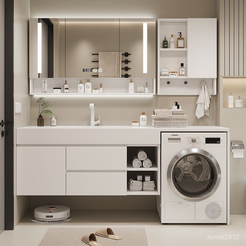M/New Washing Machine Cabinet Washbasin Bathroom Cabinet Integrated ...