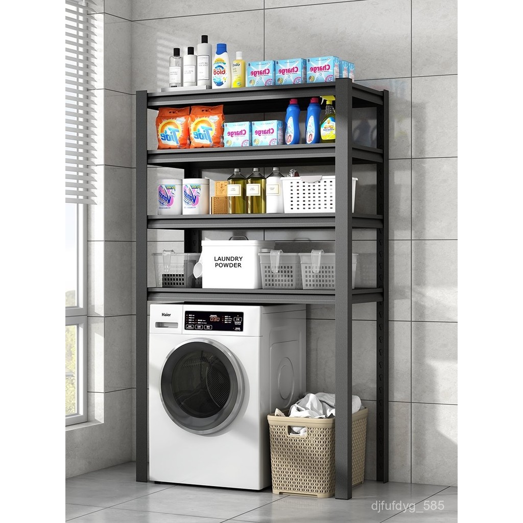 M/Washing Machine Rack Roller Flip Upper Shelf Balcony Floor Storage ...