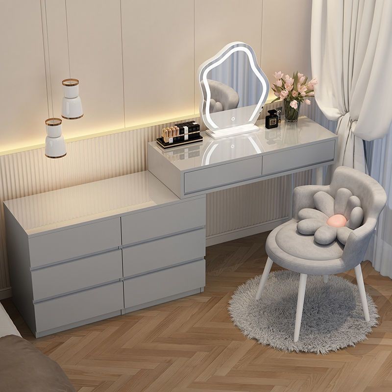 JY-8/2024Cream Style Dressing Table Simple Modern Integrated Storage ...