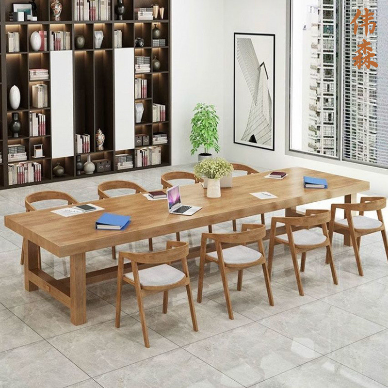 JY-8/Solid Wood Conference Table Reception Desk Large Board Table Meeting Conference Table Desk ...